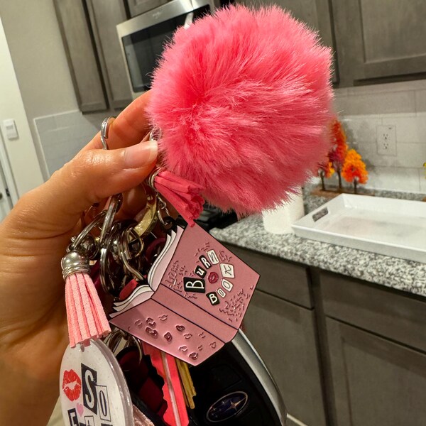 Mean Girls Burn Book Pompom Keychain - Etsy