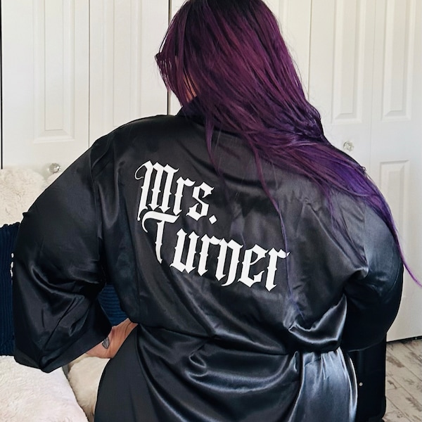 Brides Mrs. Gothic Robe, Getting Ready Robe, Witch Bride Robe, Gothic ...