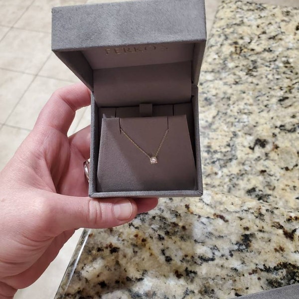 Prong Setting Diamond Necklace / Diamond Solitaire Pendant / Floating ...