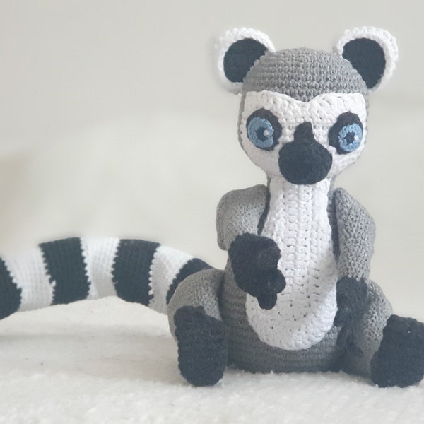 CROCHET PATTERN Lester the Lemur Crochet Amigurumi Stuffed Animal Plush ...