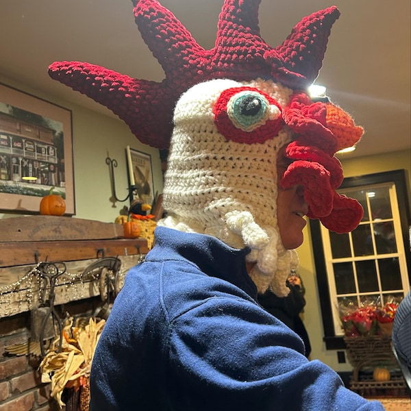 Crochet Chicken Hat Pattern DIGITAL PDF Costume Headpiece Rooster and ...