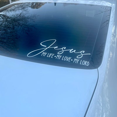 Jesus Decal Christian Car Sticker, Vinyl Lettering, Window, Mug, Coffee ...