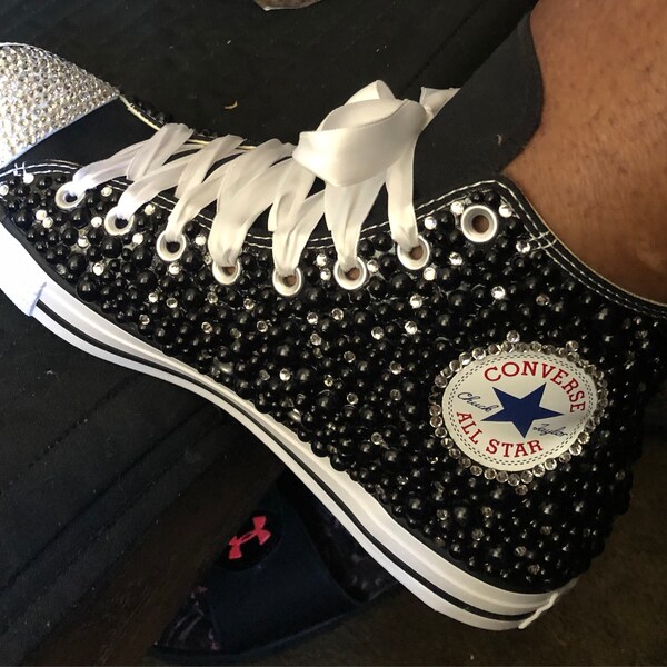 Breast Cancer Awareness Bling Converse - Etsy
