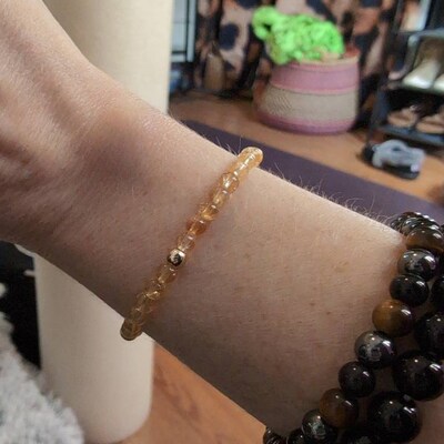 Beautiful Sunstone Bracelet, Faceted Dainty 4MM Beads, Natural Sunstone ...