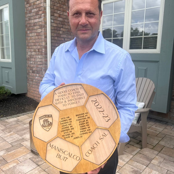 Personalized Soccer Team Coach's Plaque, Thanks for A Great Season ...