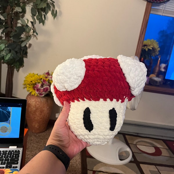Mario Mushroom Crochet Plushie Pattern | Toadstool Pillow (PDF Pattern ...
