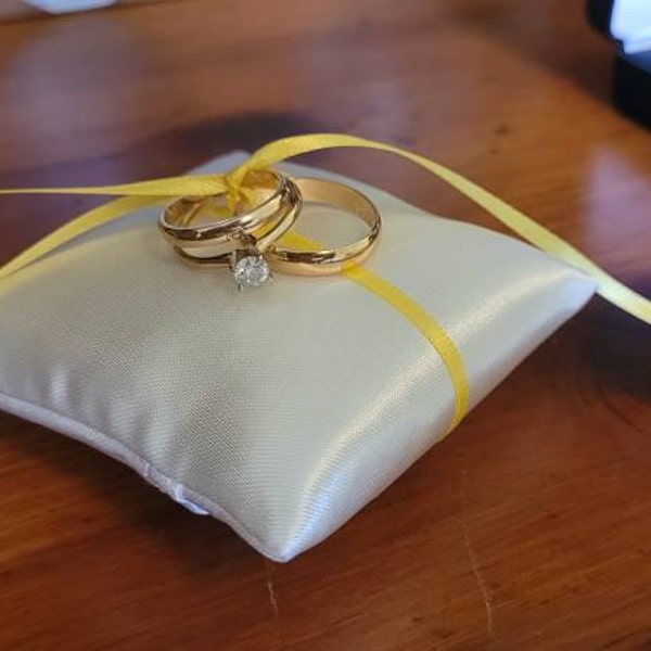 Small Ring Pillow, Ivory Satin Engagement Ring Pillow, Mini Ring Bearer ...