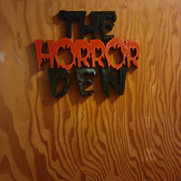 The Horror Den Wall Sign Door Sign Shelf Art, Movie Room Display Gift ...