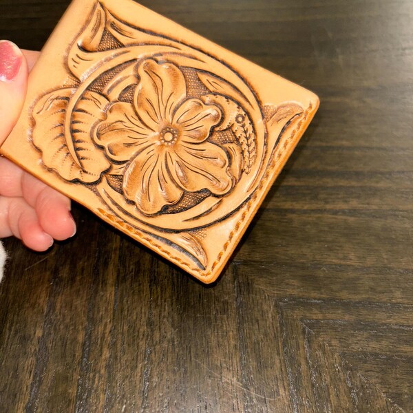 Handmade Tooled Roper Wallet - Etsy