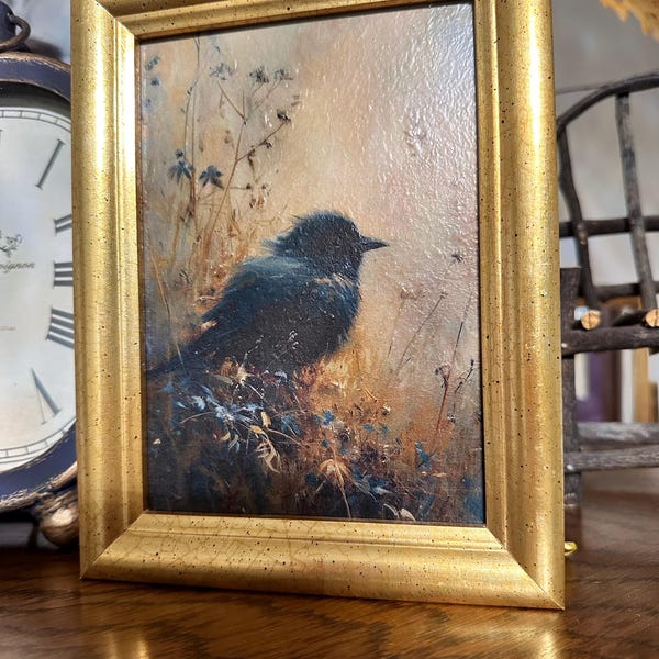 Bird Nested | Bird Wall Art, Dark Academia, Antique Painting, Vintage ...