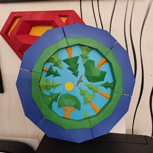 Four Seasons Tree 3D Papercraft PDF Pattern, DIY Low Poly Origami Model ...