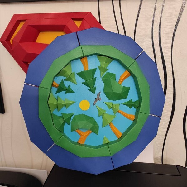 DIY Forest Papercraft Hanging, 3D Papercraft PDF Pattern / Simple Low ...