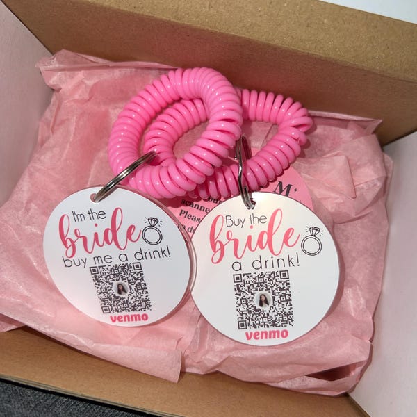 Buy the Bride a Drink, Bachelorette Party Bracelet, Venmo QR Code ...