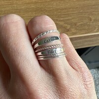 14k Gold Custom Name Ring,personalized Ring,stacking Rings,initial Ring ...