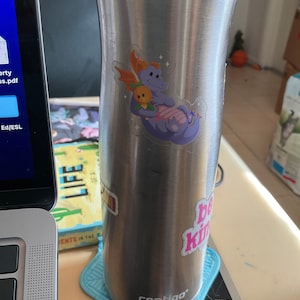 Figment With Orange Bird Plushie Transparent Disney Laptop Stickers ...