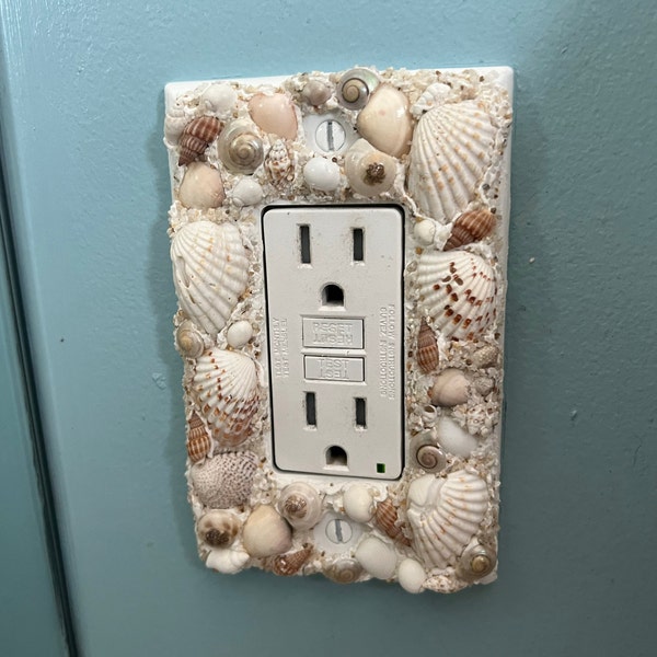Original Seashell and Seaglass Light Switch Cover - Double Switchplate ...