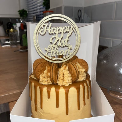Personalised Birthday Cake Topper Circle Design Cake Topper - Etsy