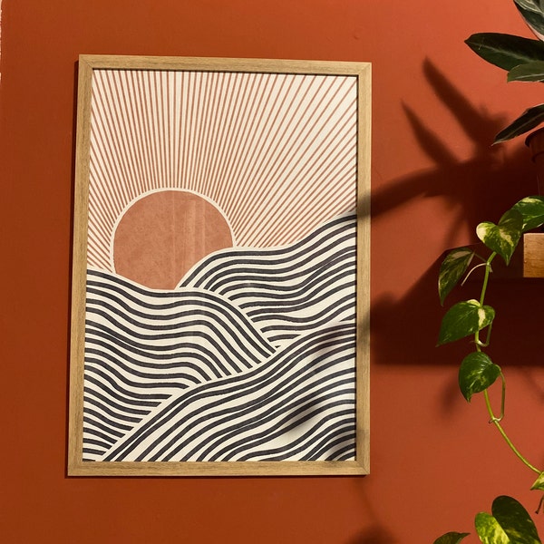 Rising Sun Poster Printable Wall Art Digital Print Neutral Wall Art ...