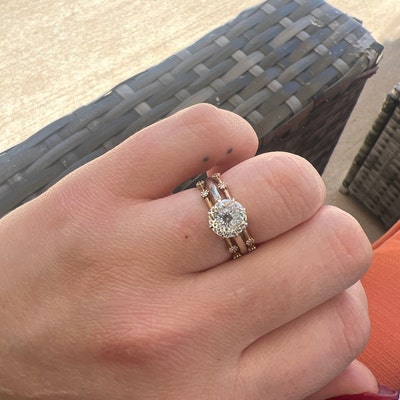 Fency Taj Ring With Round Moissanite Stone With Brilliant Cut - Etsy