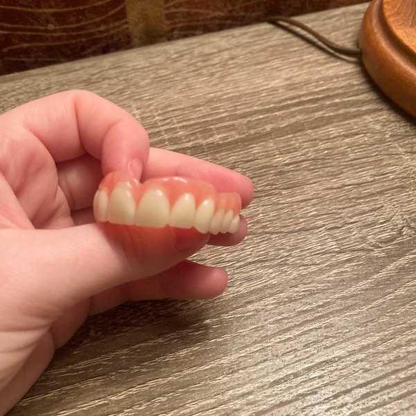 Tiny Denture Keychain "baby Teeth@ - Etsy