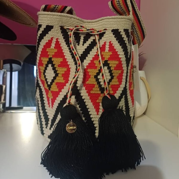 FAIRTRADE Ethnic WAYUU Mochila, From Colombia, Crochet Crossbody ...