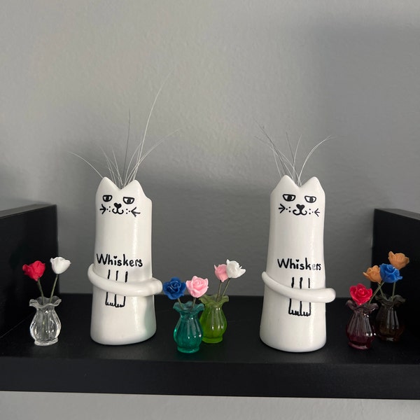 Cat Tiny Modern Vase / Tiny Mini Vase / Cat Lover Gift / Mini Bud Vase ...