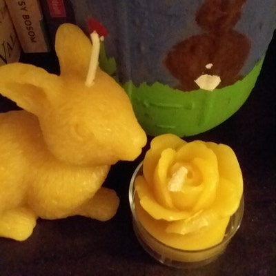 Bunny Rabbit Candle Made of All Natural Beeswax & Cotton - Etsy
