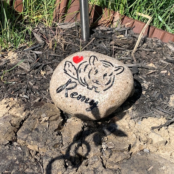 Pet Memorial Chinchilla Stone 5”/6" or 7”/8", Engraved Personalized ...