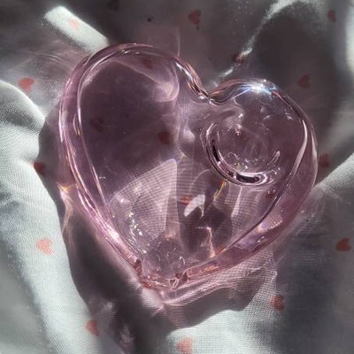 Glass Heart Pipe Girly Pipe Love Girls Gift Unique Pipe Hand Pipe Bowl ...