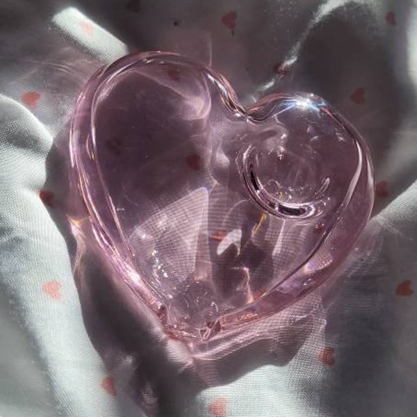 Glass Heart Pipe Girly Pipe Love Girls Gift Unique Pipe Hand Pipe Bowl ...