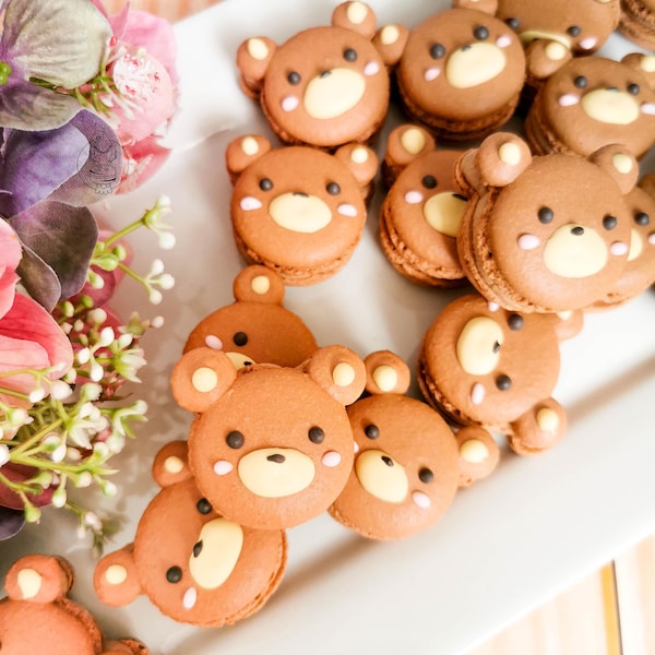 Printable Teddy Bear Macaron Template - Etsy