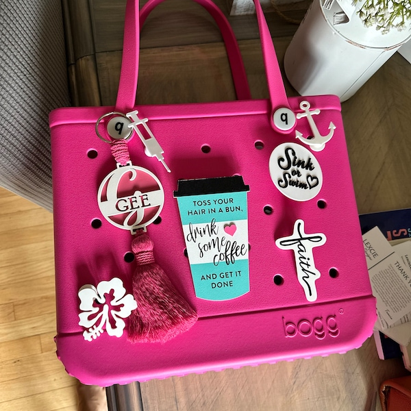 Bogg Bag Charm | Monogram Disc - Etsy