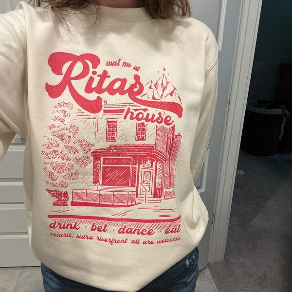 Rita's Bar ACOTAR Sweashirt | Velaris Night Court Licensed SJM Universe Merch Feyre Nesta ...