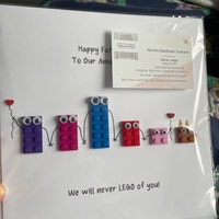 Fathers Day Card - Lego Brick Person People Card - Handmade ...