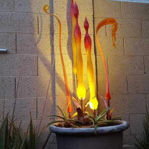 MADE TO ORDER Spire Trio Handblown Glass Garden Art - Etsy