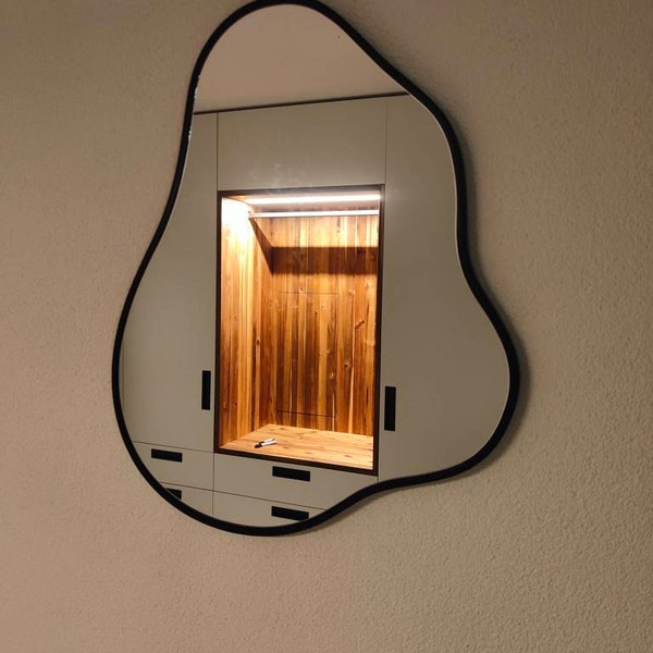 Pill Shaped Mirror Vertical Oval Mirror Minimalist Wall Mirror Capsule ...