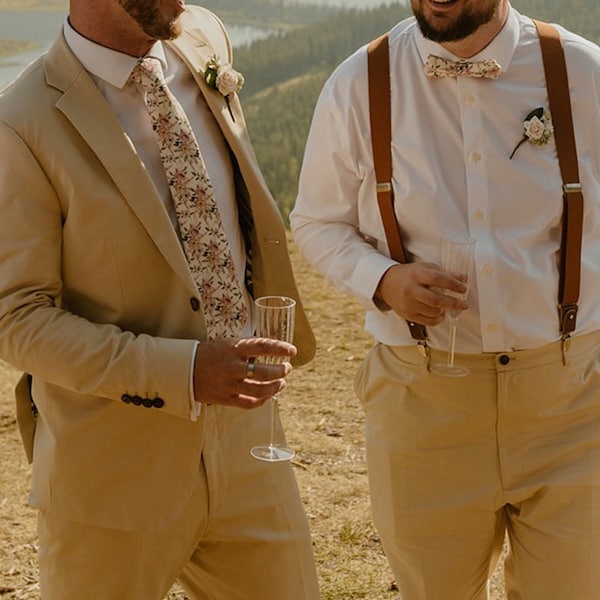 Neutral Mauve Floral Wedding Tie, Men’s Ties, Vintage Men’s Tie ...