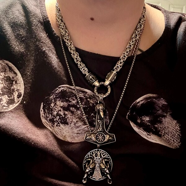 Companion Ravens Discreet Day Collar Polished Finish Viking Braid Chain ...