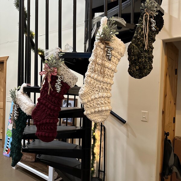 Personalized Stocking Tags Wooden Name Tags Christmas Labels Wooden ...