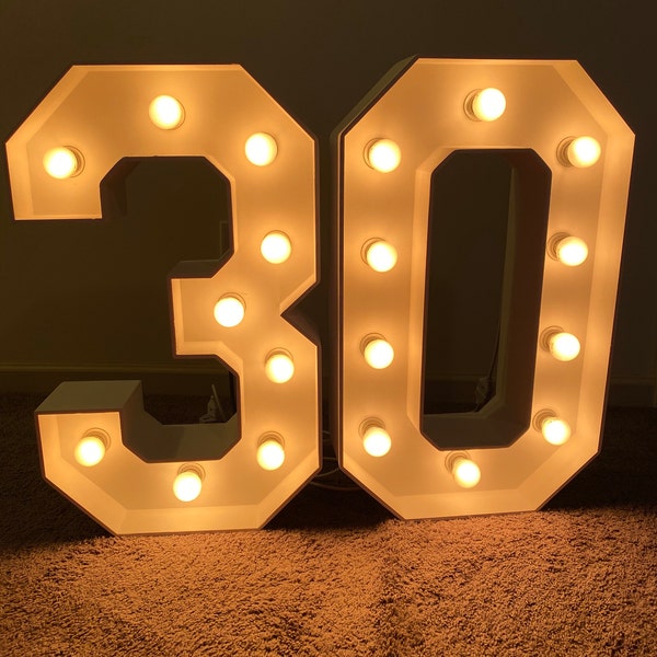 Light up Set of Two Numbers, Giant Event Numbers, Number Light ...