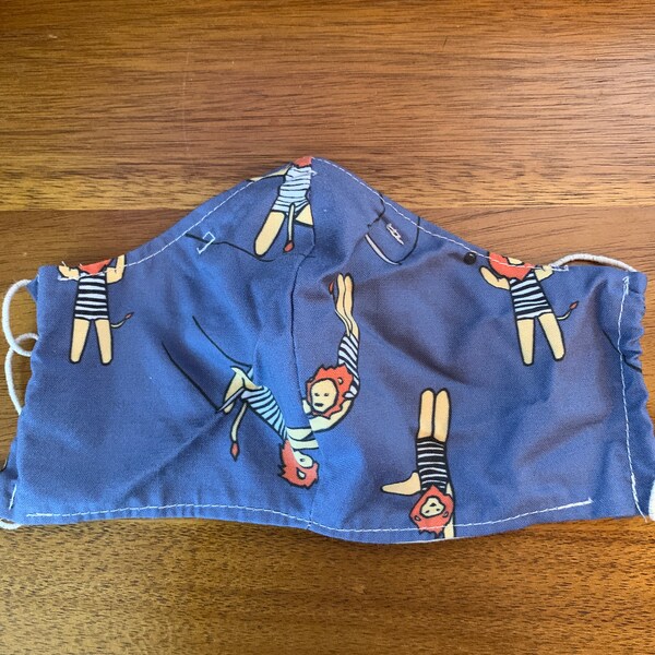 Trapeze Fabric - Blue Lion Circus by Pond Ripple - Trapeze Circus Lions ...