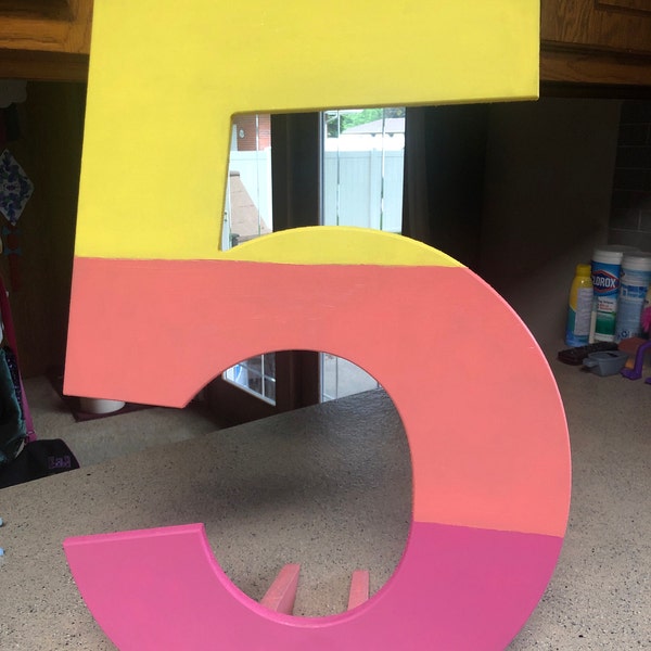 Large Wood Number - Photo Shoot Prop - Kids Birthday - Wood Wall ...