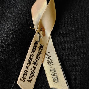 100 Cross Memorial Pins Personalized Ribbon Pinned, Wedding Favors ...