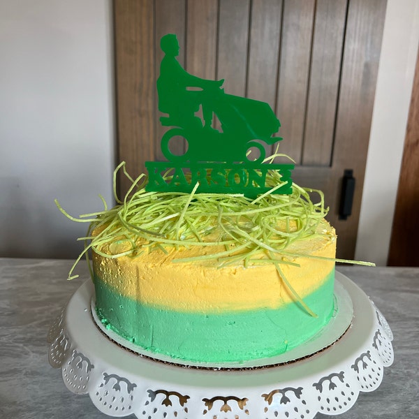 Lawn Mower Cake Topper, Custom Bobblehead Push Lawn Mower Freak, Dude ...