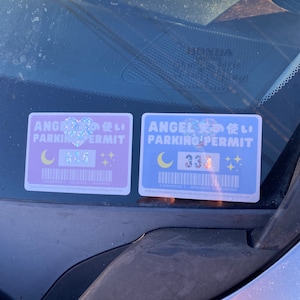 ANGEL PARKING PERMIT Angel Numbers Good Luck Affirmations Pastel Moon ...