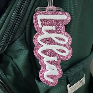 Acrylic Kids Bag Tag Colourful Bag Tag Personalised Bag Tag for Kids ...