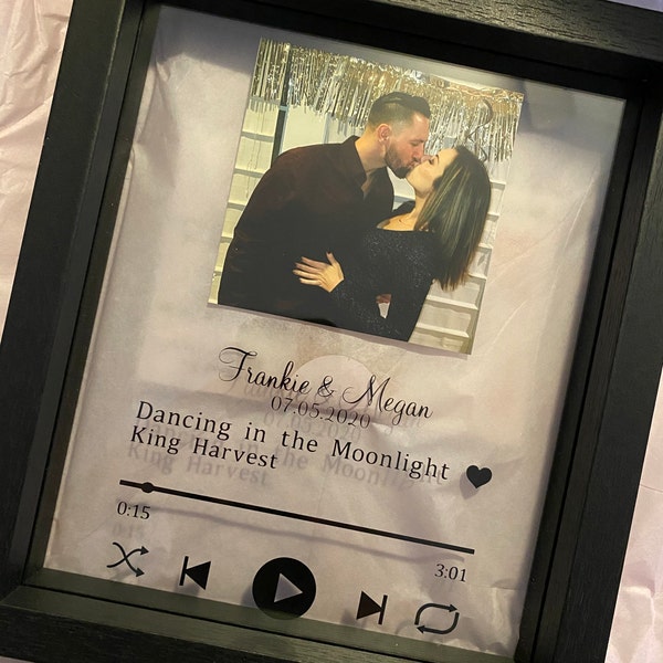 Personalized Song Float Frame: Photo & Spotify Style Play Buttons - Etsy
