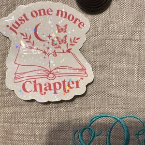 Just One More Chapter Sticker, Water Bottle Sticker, Kindle Sticker ...