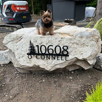 Custom Metal Home House Address Sign With Tree for Rock or Wall - Etsy