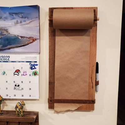 Wall Mounted Note Roll MULTIPLE SIZES , Wall Mounted Memo Pad, Butcher ...